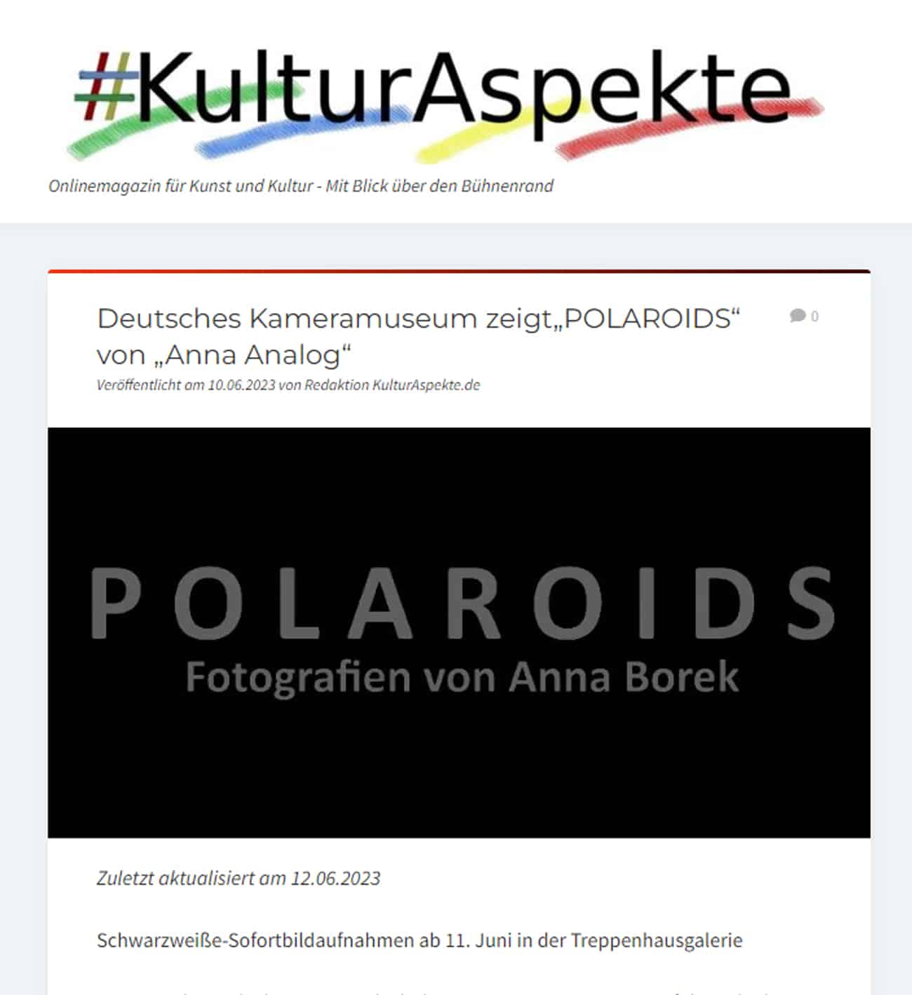 #KulturAspekte: Deutsches Kameramuseum zeigt Ausstellung "POLAROIDS von ...